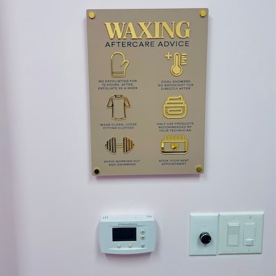 Waxing Aftercare Advice Acrylic A3 3D Perspex Wall Sign Beauty Sign ...