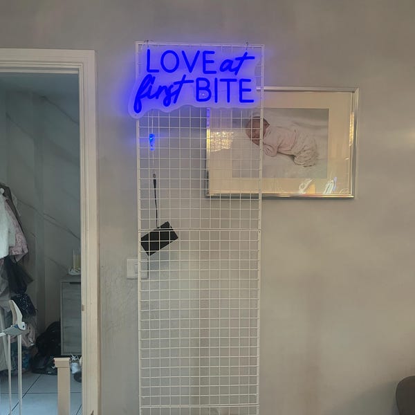 Love at First Bite Neon Sign, Custom Dessert Table LED Neon Light ...