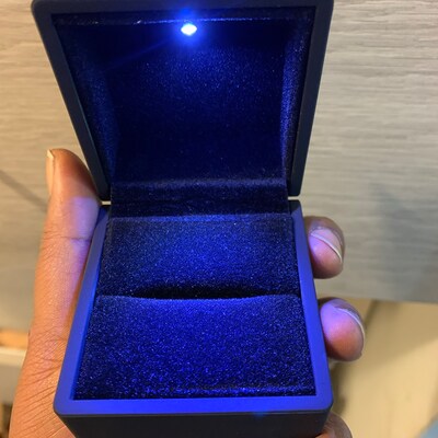 Black Engagement Ring Box With LED Light Great for Proposals, Weddings ...