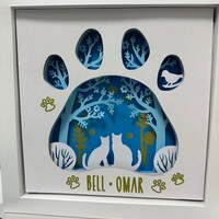 2,3,4 Cats Paw Shadow Box SVG, 3d Papercut SVG, Layered Paper Art ...