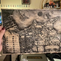 Grand Line Map, One Piece Weltkarte auf handgemachter Schriftrolle ...