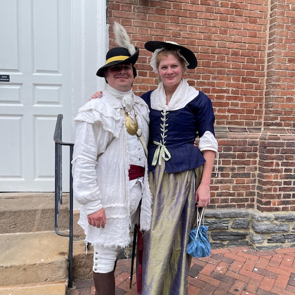 18th Century Shallow Crown Straw Hat Trimmed W/ Olive Green Silk Satin ...