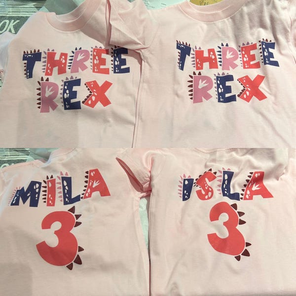 Three Rex Birthday Shirt, 3rd Dinosaur Birthday Tee, Dino Birthday Boy ...