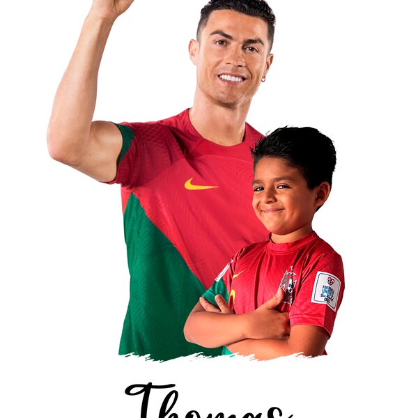 Printable Digital Print. Photo With CR7 Cristiano Ronaldo, Personalized ...