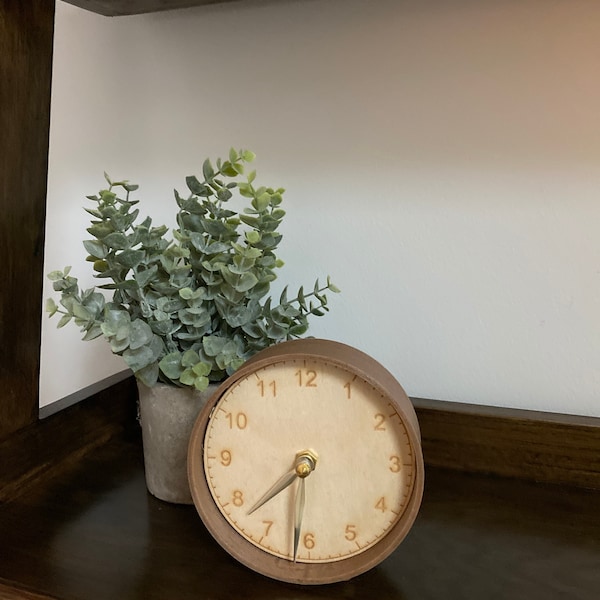 Customizable Small Wooden Clock | Table Wooden Clock | Mini Wooden ...