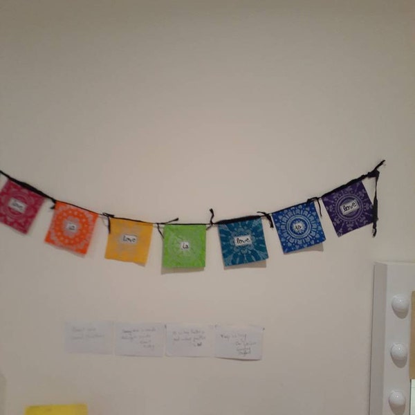 One Day at A Time Mini Prayer Flag Garland: Hand-painted Cotton - Etsy
