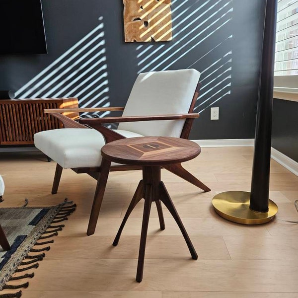 Mid-century Walnut Counter Stool, Bar Stool, Dining Chair Wishbone Back ...