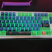 Eva Unit-01 Keycap Set Cherry Profile Coiled Cable Option - Etsy Canada