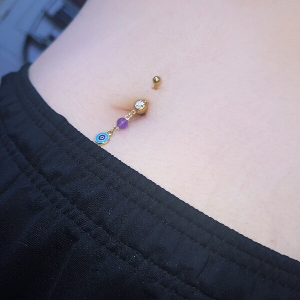 Crystal Belly Rings, Hippie Belly Button Rings, GOLD, Choose Your ...