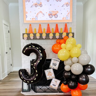 Construction Balloon Garland Kit DIY Construction Birthday Balloons ...