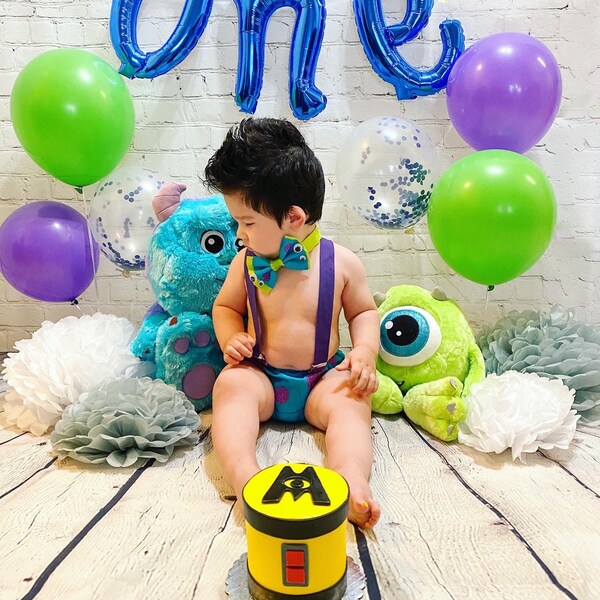 Boys Cake Smash Birthday Outfit Monster Birthday Outfit 1st 2nd ...
