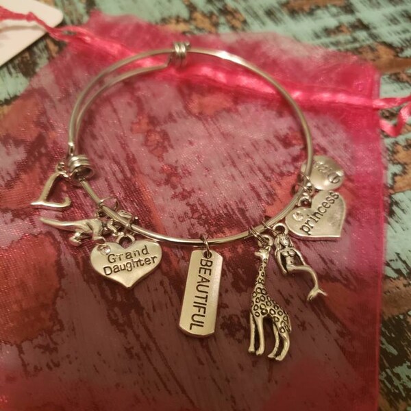 Custom Charm Bracelet Personalized Expandable Bangle Customize Your Own ...