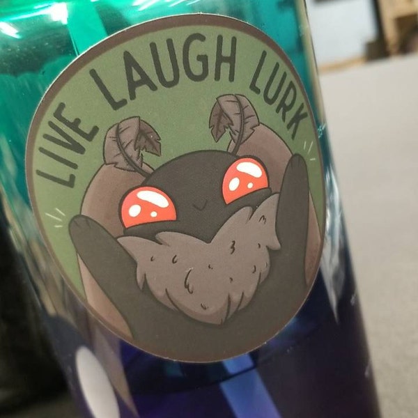 Mothman Sticker || Live Laugh Lurk - Boba Mothman Series || Cute Baby Cryptid - Etsy