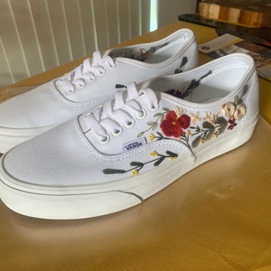 Custom Embroidered Vans Shoes by Hand to Order, Personalized Embroidery ...