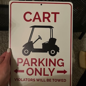 Cart Parking Sign, Golf Cart Sign, Golf Cart Decor, Golf Cart Garage ...