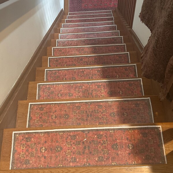 Custom Size Striped Runner Rug - Modern Design Stair Treads - Non Slip ...