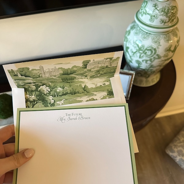 Custom Stationery Personalized | Set of 10 Note Cards With Lined ...