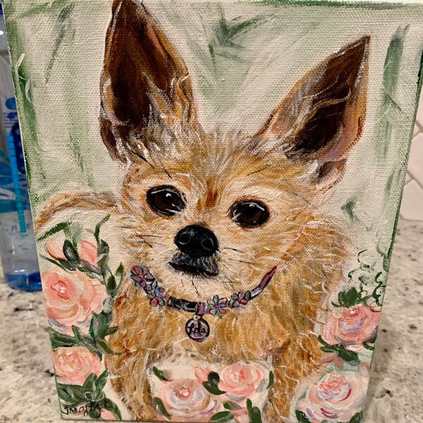 Acrylic Pet Portrait / Dog / Custom Animal Portrait / Pet Memorial ...