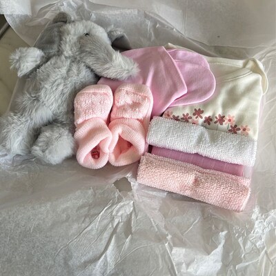 Baby Gift Box Letterbox Gift Hamper Pink Baby Gift Set a snuggle in a ...