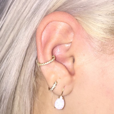 14k Solid Gold Conch Piercing Eternity Clicker Ring..16g..10mm or 12mm ...