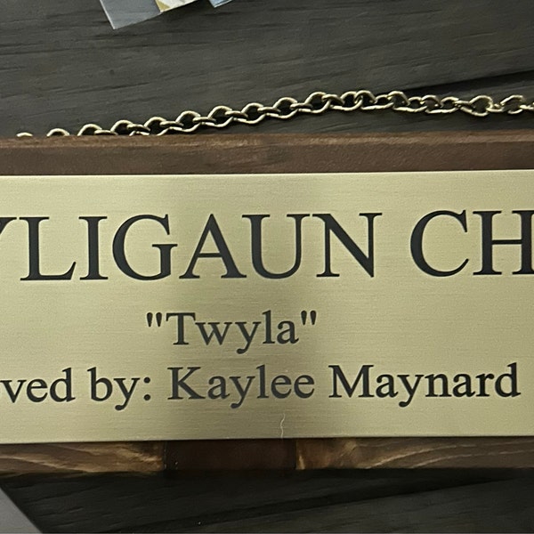 Horse Stall Name Plate With Chain- Solid Brass and Wood- Personalized ...