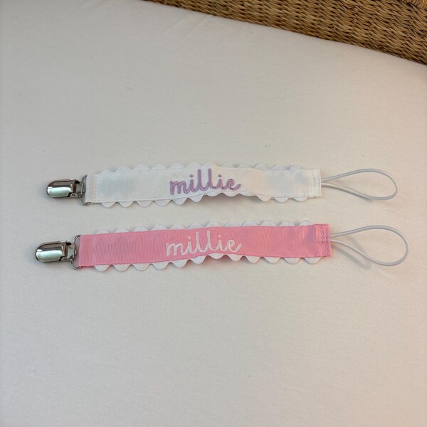 Pacifier Clips // Paci Clip, Monogram Pacifier Clip, Pacifier Holder ...