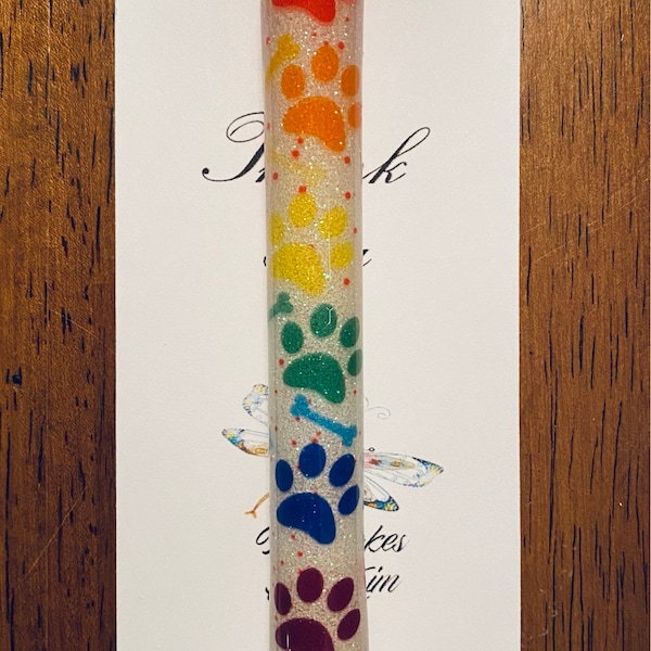 Dog Pen Wrap, Paw Print Pen Wrap, Glitter Pen Wraps, Animal Pen Wrap ...