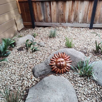 Red River Clay Sun-hand Painted-garden-handmade-garden Decor-wall-patio ...