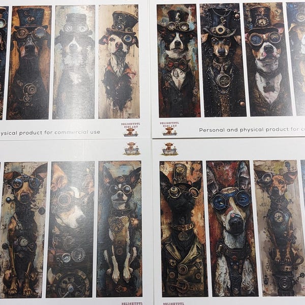 The Muttley Crew Printable Bookmarks 15 Quirky Mixed Media Dog Bookmark ...