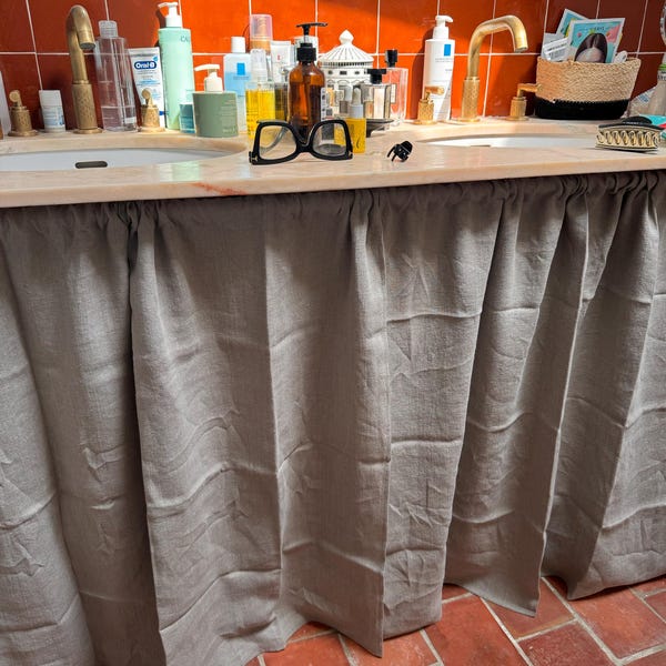 Natural Linen Cafe Curtains in Classic Gingham, Custom Size Farmhous ...