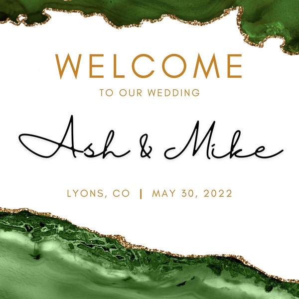 Green and Gold Agate Borders, Digital Watercolor Geode PNG Overlays ...