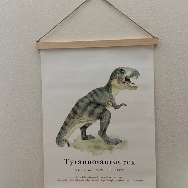 Dinosaur Poster, Wall Art Poster Print ~ Tyrannosaurus Rex Watercolor ...