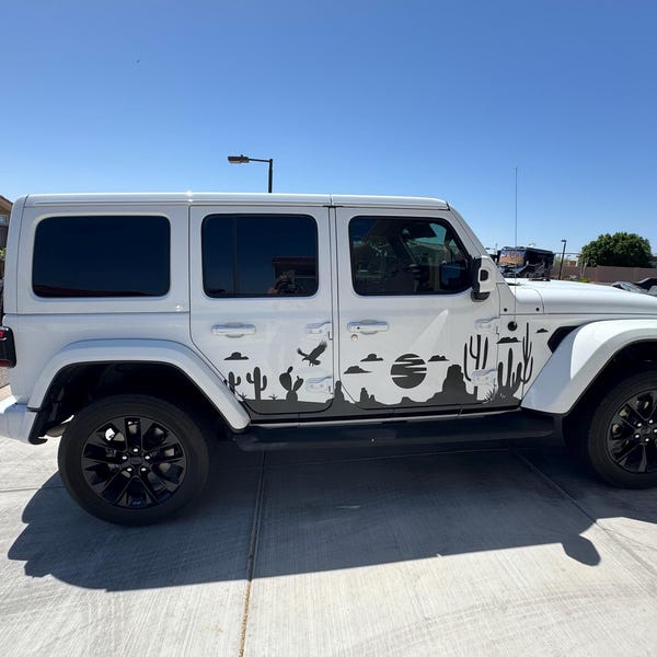 Retro Mountains Side Door Decals. Fits Jeep Gladiator Vinyl Decals ...