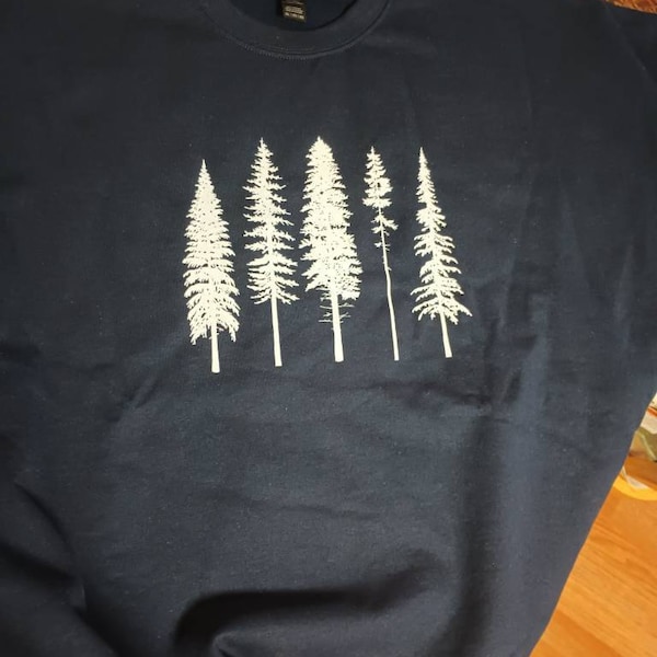 Pine Tree Sweatshirt, Evergreen Trees, Forest Sweatshirt, Trees Sweater ...