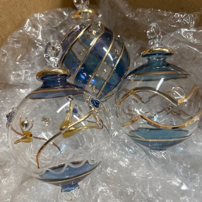 Set of 5 Egyptian Hand Blown Glass Ornaments Decorative by - Etsy