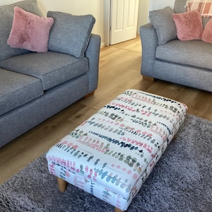 Luxury Handmade Upholstered Footstool/coffee Table in Your Own Fabric ...