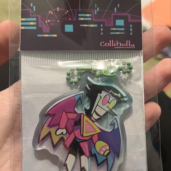 Spamton NEO Deltarune Holographic Keychain - Acrylic and Epoxy Charm 2. ...
