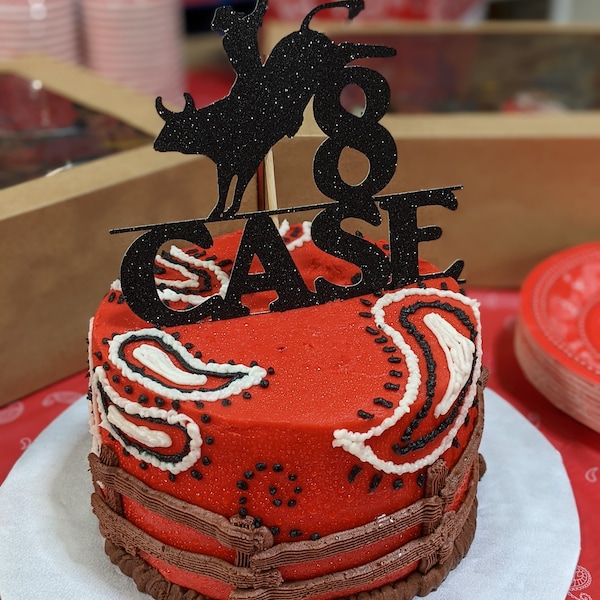 Cowboy Cake Topper | Bull Riding Cake Topper | Cowboy Birthday | Cowboy ...