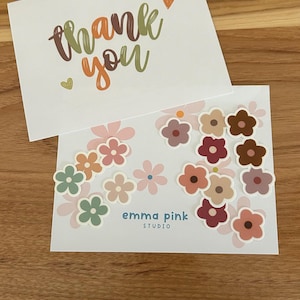 Pastel Flowers Vinyl Sticker Set of 6, Flower Pack, 1 1.5or 2, Laptop ...