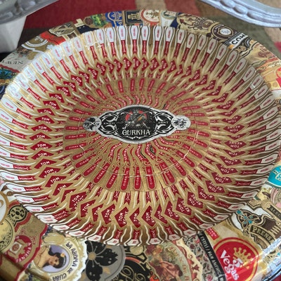 Cigar Ashtray With Cutter and Cigar Band Art - Etsy