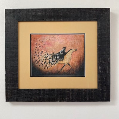 Raven Wind Art Print Crows With Powerful Woman Shaman Rider Equestrian ...