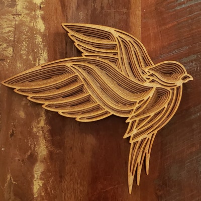 Multilayer Flying Bird, Laser Cut File, SVG Ai EPS Dxf Laser Cut Wall ...