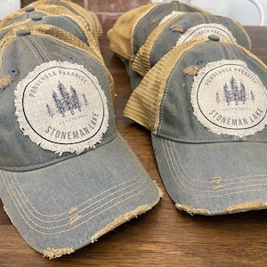 Vintage Logo Hat Custom Distressed Raggy Patch Hat With Your | Etsy