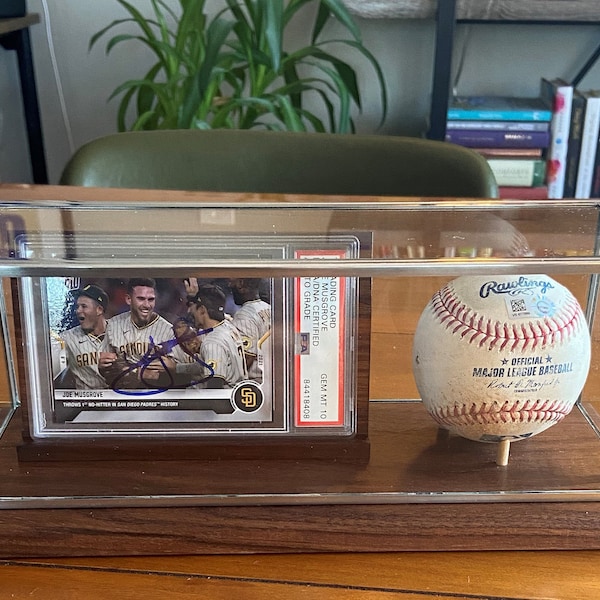 Walnut and Zinc Baseball Display, Collector Baseball, Home Run Ball ...