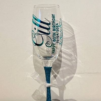 Personalised Bumble Bee Birthday Glitter Glass Gift for Her Gift for ...