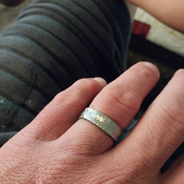 Elk Antler Ring W/ Carbon Fiber Stripes, Elk Antler Rings, Unique ...