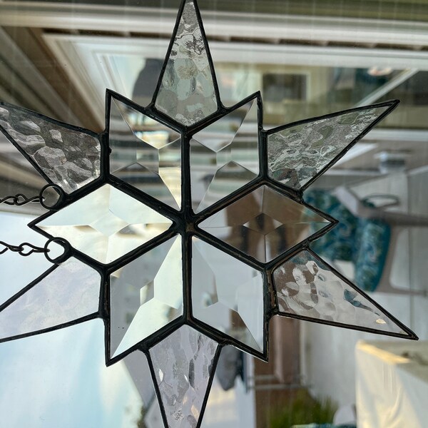 Snowflake Stained Glass | Suncatcher | Snowflake | Stained Glass ...