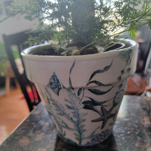 Hand Decorated Red Poppy Flower Pot - Etsy