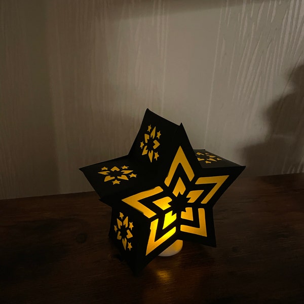 3D Star lantern, Christmas decoration, tealight SVG CUTTING FILE ...