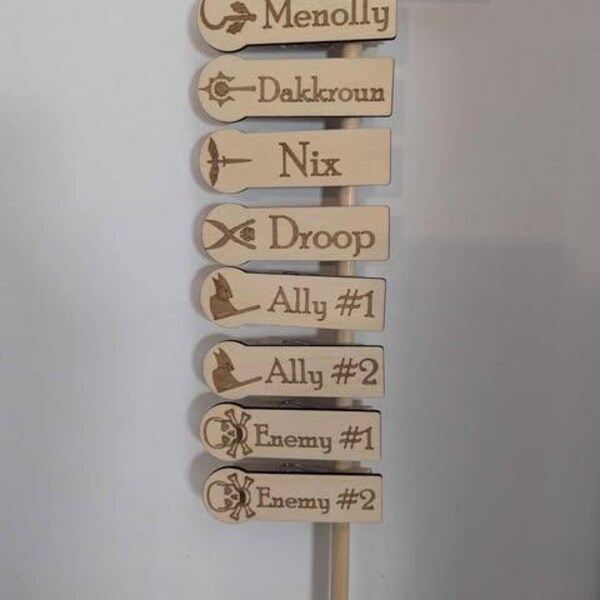 Custom RPG Player Initiative Trackers - Clip-on Name Tags for Player ...